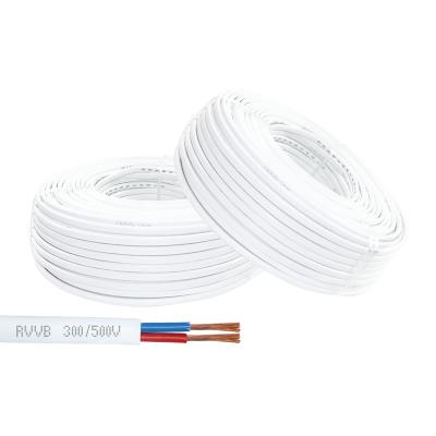China RVVB 2x2.5mm2 Flat Sheathed Wires Flexible Twin Stranded Copper Sheathed Cable for sale