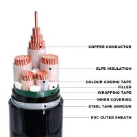 China ZC-YJV22 5 Cores Cable 3x185mm2+2x95mm2 Armoured XLPE Flame Retardant Cable 0.6/1kV for sale