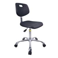 China Adjustable ESD PU Leather Chair Industrial Polished Finish Lab Stools With Backsc for sale