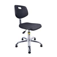 China Adjustable ESD PU Leather Chair Industrial Polished Finish Lab Stools With Backsc for sale