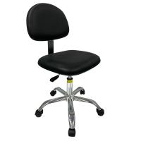 China Indoor Industrial Work PU Leather Chairs Cleanroom ESD Saddle Leather Desk Chair for sale