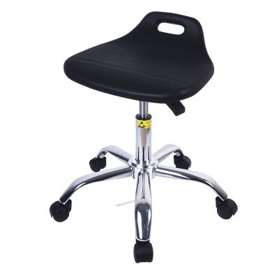 China Modern Style ESD Lab Chair Stool For Laboratory Workshop School Office PU Foam Lift Rotate Industry Armrest Height 25-30 for sale