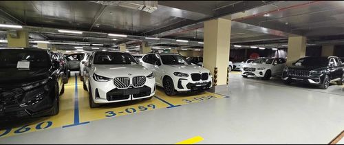 Indoor vehicle display area at Russian cooperation customer location