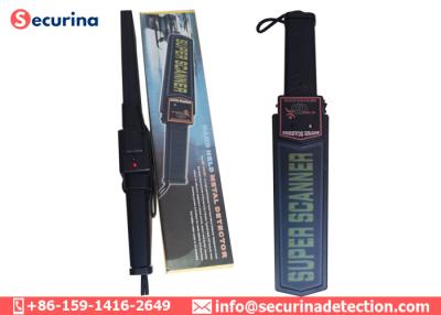 China Portable Light Weight Security Metal Detector Wand Scanner Black With Audio Alarm for sale