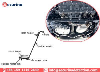 China Portable Under Vehicle Checking Mirror Car Bottom Bomb Detector Aluminum Handles for sale