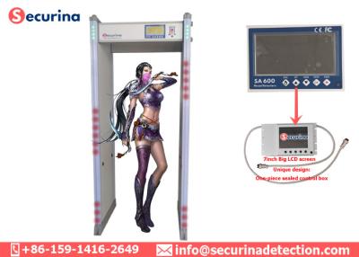 China Walk Through Magnetometer Metal Detector Gate Security Check With 6 LED Display for sale
