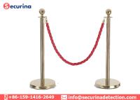 China 1500mm Length Crowd Control Barrier Bank Safety Belt Stanchion Queue Pole Stanchion for sale