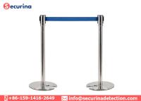 China Stainless Steel Stanchion Queue Post Crowd Control Retractable Belt Barrier for sale
