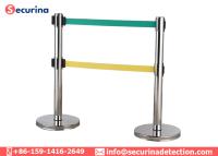 China 910mm Height Security Posts And Bollards , Retractable Belt Barriers Stainless Steel for sale