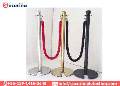 China Portable Queue Rope Crowd Control Barrier Poles Stand Stainless Steel For Hotel / Bank for sale
