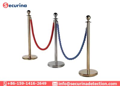 China Bank / Exhibition Velvet Rope Crowd Control Barrier Portable With Pole Stanchion for sale