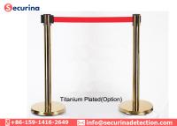 China Stainless Steel Crowd Control Barrier With 2 Meter Retractable Nylon Belt for sale