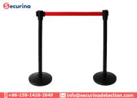China Stainless Steel Crowd Control Barrier With 2 Meter Retractable Nylon Belt for sale