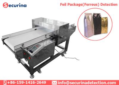 China SS304 Food Grade Metal Detectors Metallic Aluminum Foil Bag Packed Product Inspection for sale