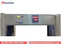 China Voice Prompts Security Walk Through Metal Detector Body Temperature Measuring Thermometer for sale