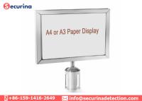 China Stainless Steel A3 A4 Stanchion Pole Sign Holder Frame For Advertising Information for sale