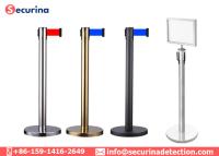 China Black Metal Crowd Control Bollard Sign Holder For A3 A4 Paper for sale