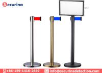 China Pointer Frame Retractable Belt Stanchions Sign Holder To Inform Visitors for sale