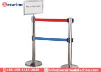 China Pointer Frame Retractable Belt Stanchions Sign Holder To Inform Visitors for sale