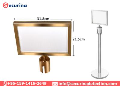 China Vertical Frame A4 Post Barrier Sign Holder Racks For Stanchion Barrier for sale