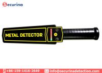 China Black Color Hand Held Metal Detectors Scanner Intelligent LED Light Bar Alarm for sale
