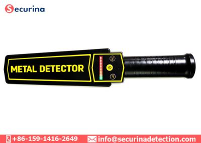 China Black Color Hand Held Metal Detectors Scanner Intelligent LED Light Bar Alarm for sale