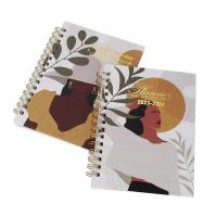 China Office 2023-2024 A5 Women Gold Foil Spiral Weekly Monthly Goal Diary Journal Notebook Agenda Planner for sale