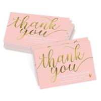 China Customized 3.5x5 inches Pink Thank You for Supporting Small Business Card Appreciation for sale