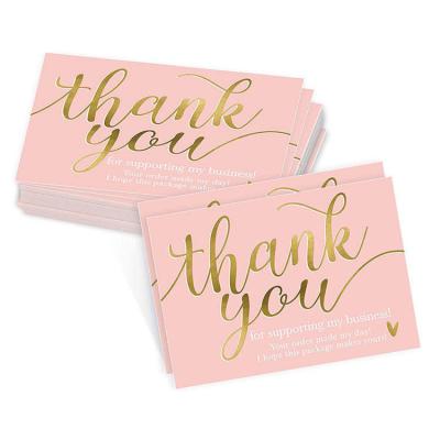 China Customized 3.5x5 inches Pink Thank You for Supporting Small Business Card Appreciation for sale