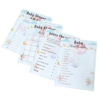 China Custom 4 Games Baby Shower Game Cards CMYK Paper Perfect for A to Z and Word Scramble for sale