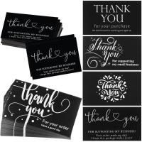 China Offset Paper Custom Black Business Thank You Card for My Small Business for sale