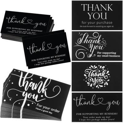 China Offset Paper Custom Black Business Thank You Card for My Small Business for sale