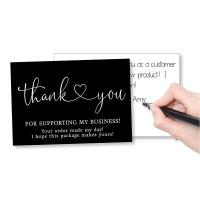 China Custom Offset Paper Black Thank You Card and Business Card Printing for Small Business for sale
