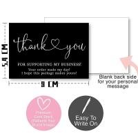China Custom Offset Paper Black Thank You Card and Business Card Printing for Small Business for sale