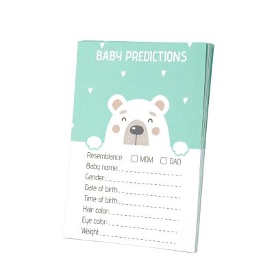 China Offset Printing CMYK Predictions And Advice Cards Custom Baby Shower Game for Parents for sale