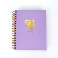 China Gold Foil Printing Spiral Notebook Planner with Dated Daily Layout in A4 A5 Sizes for Hardcover Planner Notebook for sale
