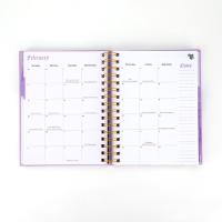 China Gold Foil Printing Spiral Notebook Planner with Dated Daily Layout in A4 A5 Sizes for Hardcover Planner Notebook for sale