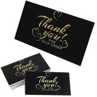 China Black Gold Custom Card Printing Paper Paperboard Thank You Cards for sale