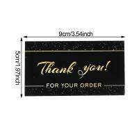 China Black Gold Custom Card Printing Paper Paperboard Thank You Cards for sale