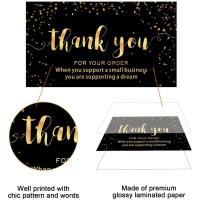 China Black Gold Custom Card Printing Paper Paperboard Thank You Cards for sale