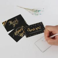 China Black Gold Custom Card Printing Paper Paperboard Thank You Cards for sale