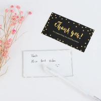 China Black Gold Custom Card Printing Paper Paperboard Thank You Cards for sale