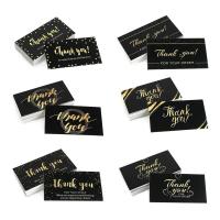 China Black Gold Custom Card Printing Paper Paperboard Thank You Cards for sale