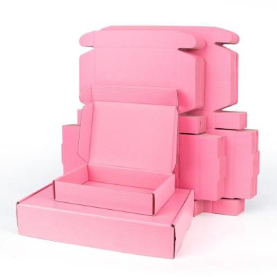 China Self Erecting Boxes Pink Shipping Box Custom Printed Corrugated Mailers Box Cardboard for sale