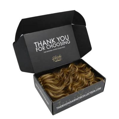 China Corrugated Board Custom Colorful Printed Logo Hair Extension Packaging Box for Shipping for sale