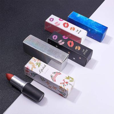 China Custom Logo Printed Makeup Lip Gloss Lipstick Small Cardboard Cosmetic Packaging Boxes for sale