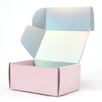 China Custom Logo Iridescent Holographic Retail Stand Box for Pink Recyclable Mailer Box for sale