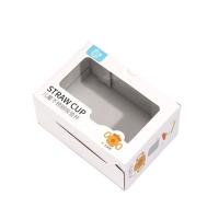 China Custom Logo Printed Retail Stand Box with Clear Window for Sublimation Children Straw Cup Packaging Display for sale