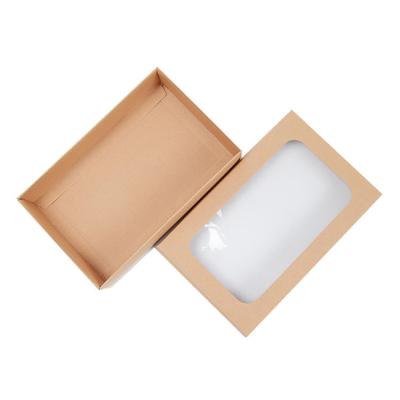 China Clear PVC Front Window Cardboard Paper Corrugated Kraft Packing Box with Custom Logo for sale