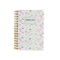 China A5 Hardcover Notebook Printing Spiral Binding Emboss Academic Planner Book Customized for sale